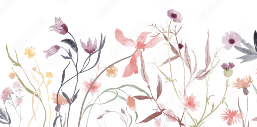 Mural Hand Painted Wild Flowers | Wallpaper Online
