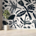 Mural Ink Meadow on Cream | Wallpaper Online