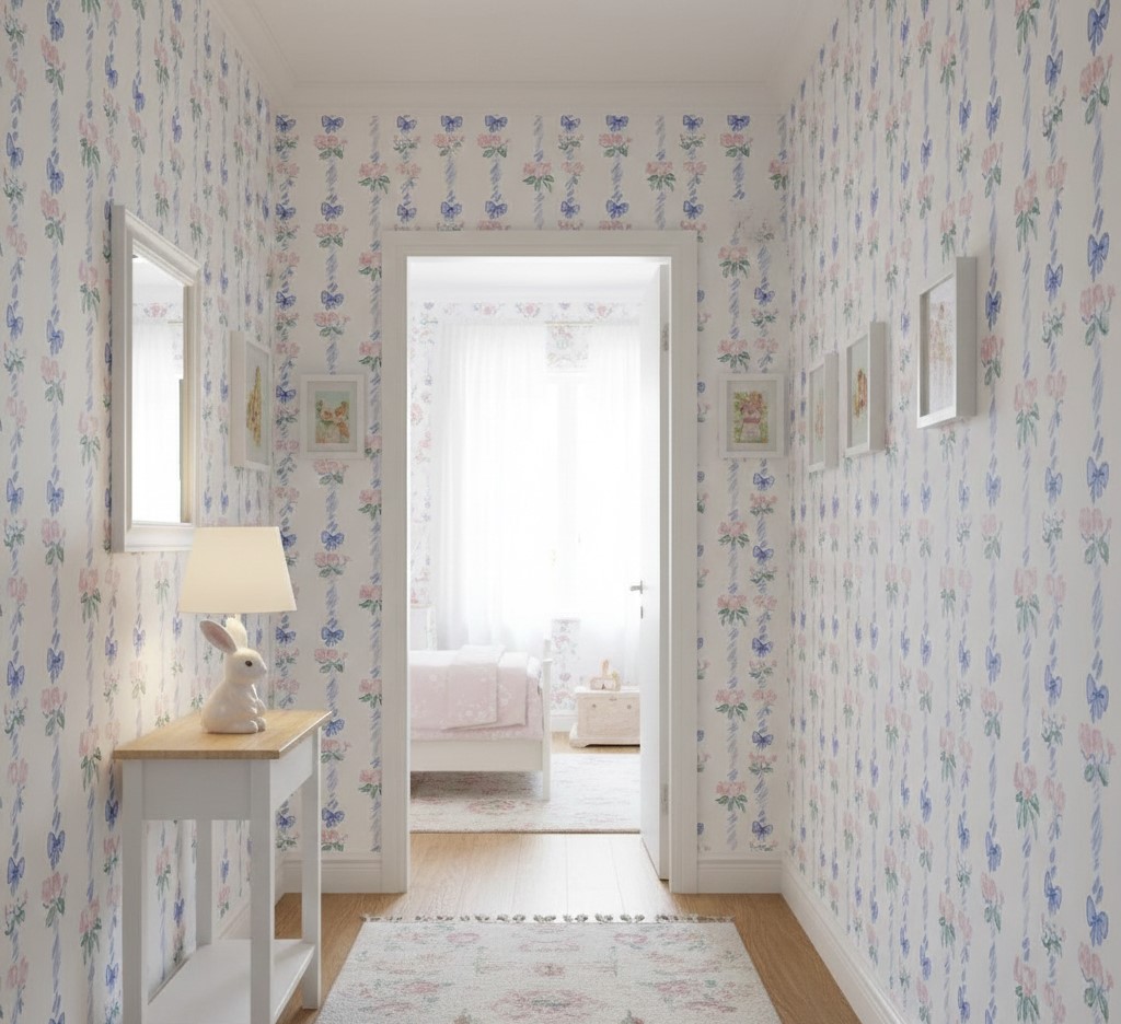 Coquette Ribbon & Rose Wallpaper | Wallpaper Online