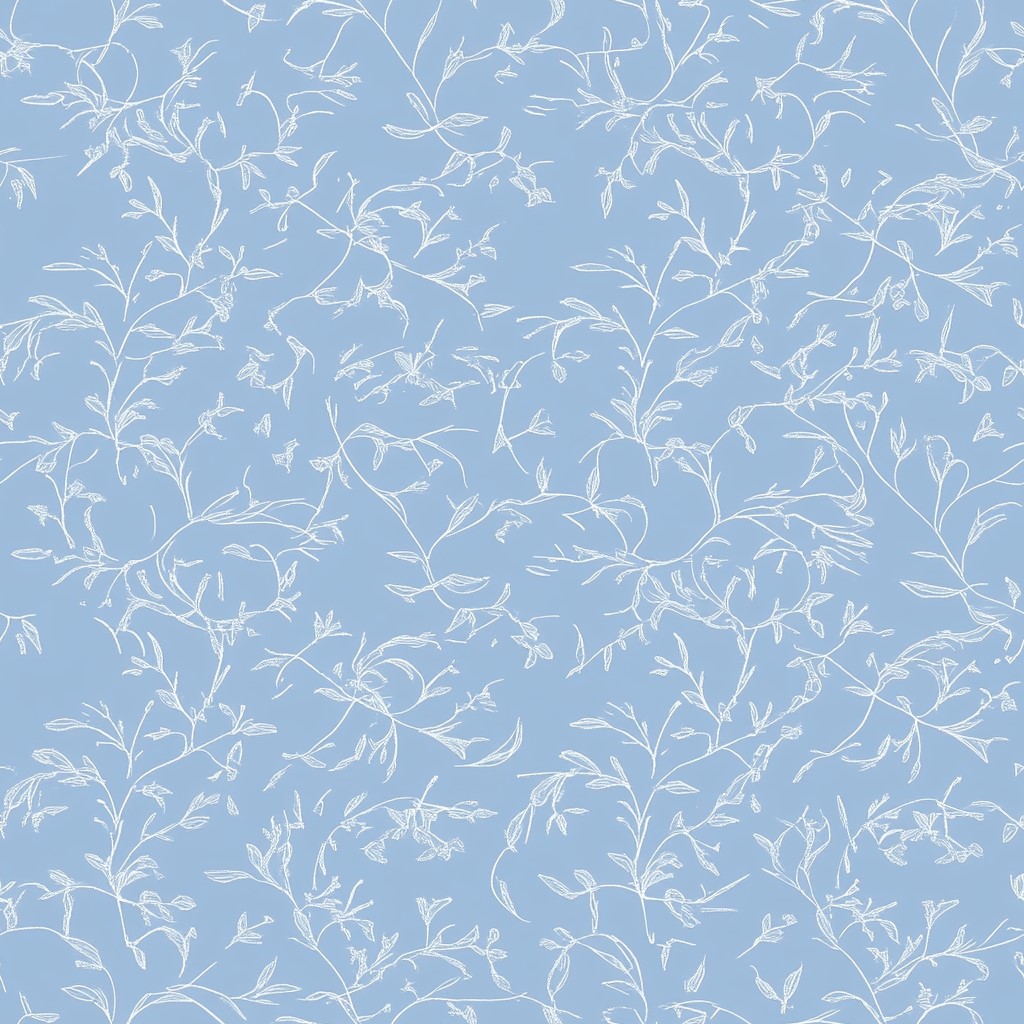 Sky Blue Botanical Sketch Wallpaper | Wallpaper Online